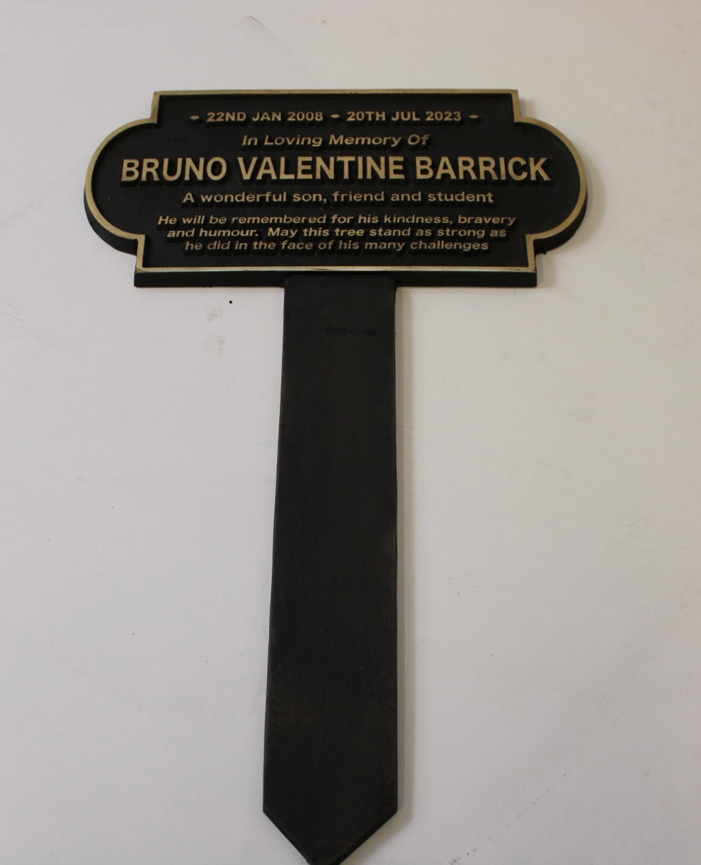 Curved Memorial Plaque with Stake