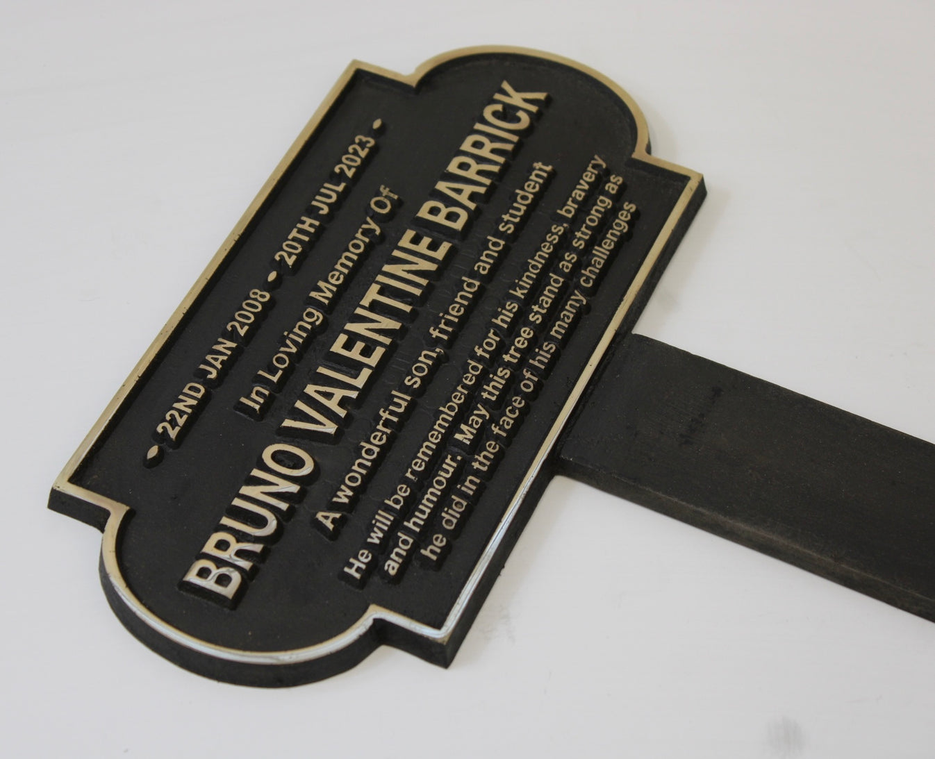 Curved Memorial Plaque with Stake