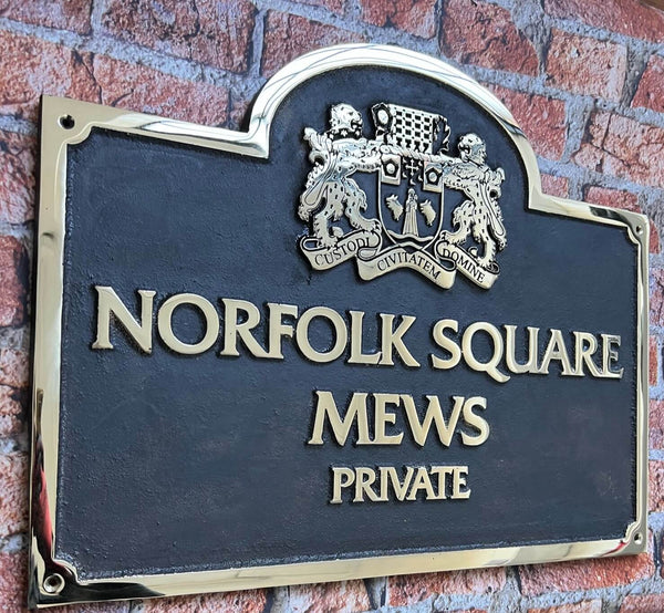 Luxury Bronze Plaque with Custom Crest Logo