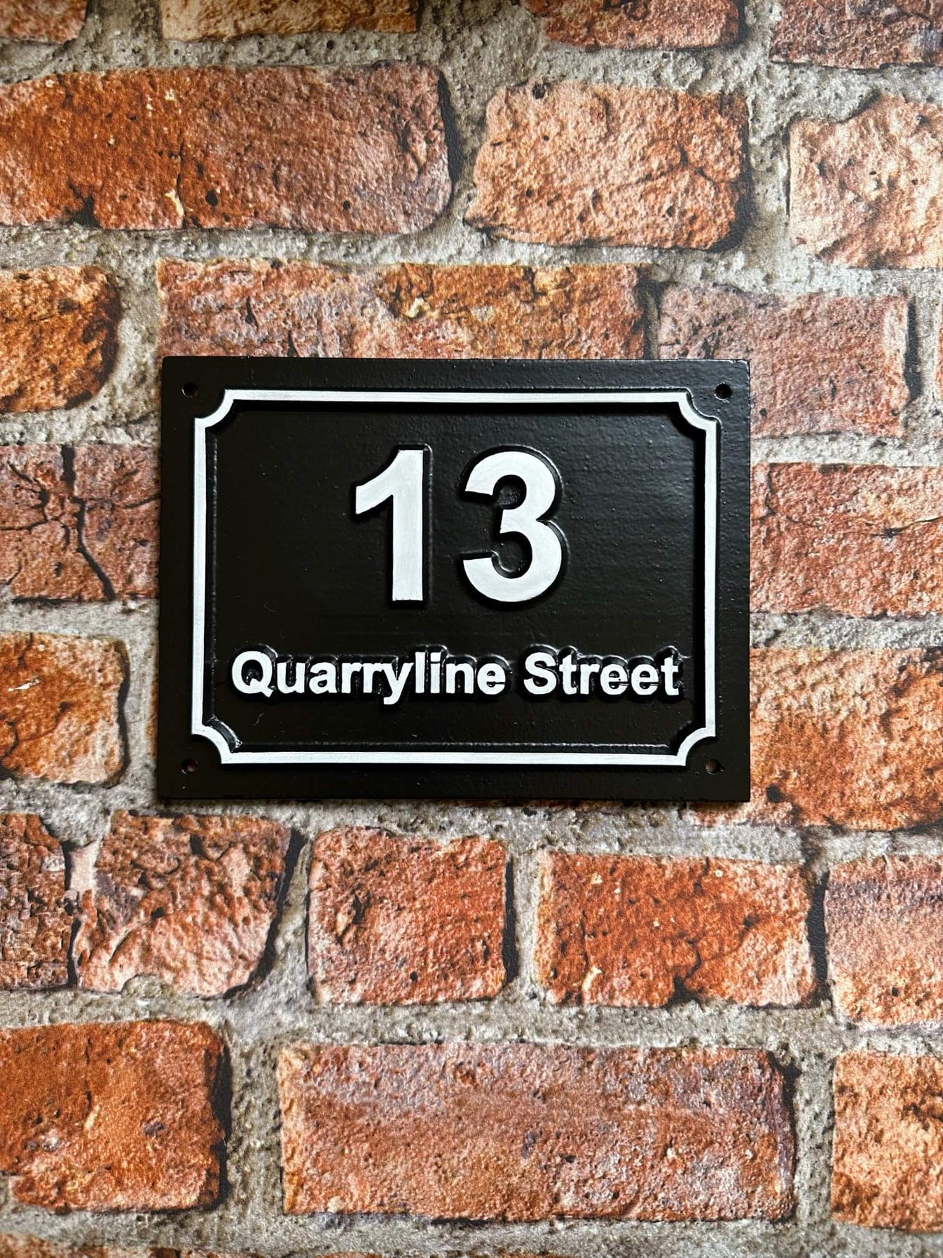 Modern Aluminium House Sign with Street Name