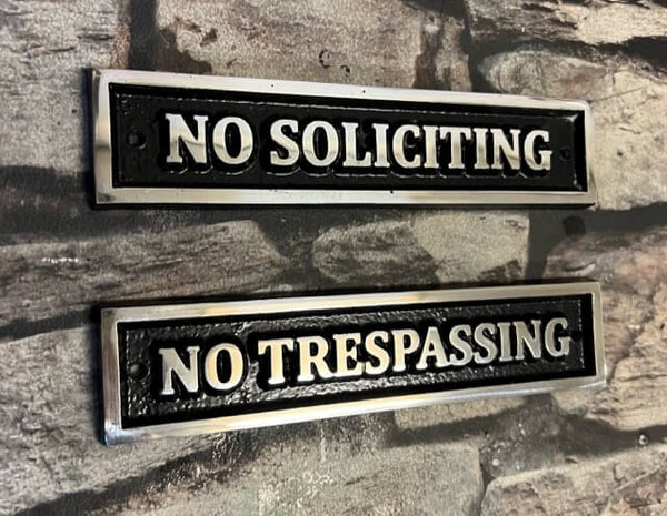 No Trespassing Gate and Wall Signs